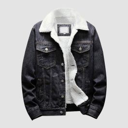Black Denim Jacket Outfit Sherpa Fleece Lined Trucker Jacket